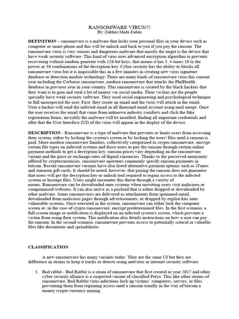 Ransomware Virus | PDF | Ransomware | Malware