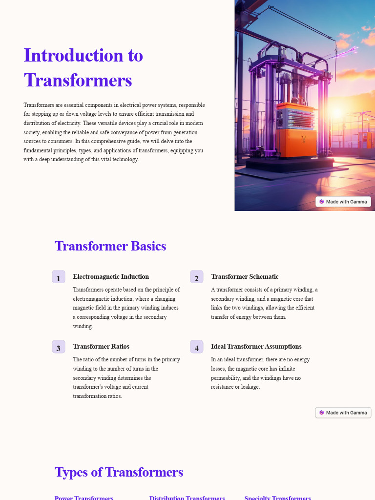 Introduction To Transformers | PDF | Transformer | Electric Power ...