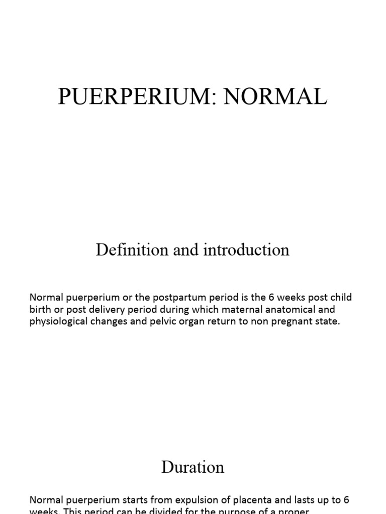 Understanding Normal Puerperium | PDF | Lactation | Breastfeeding
