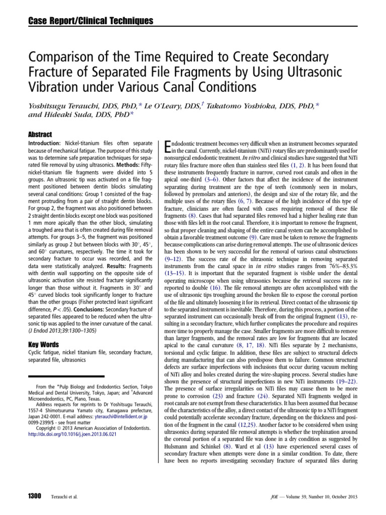 Comparison of The Time Required To Create Secondary Fracture of ... Comparison of The Time Required To Create Secondary Fracture of ...
