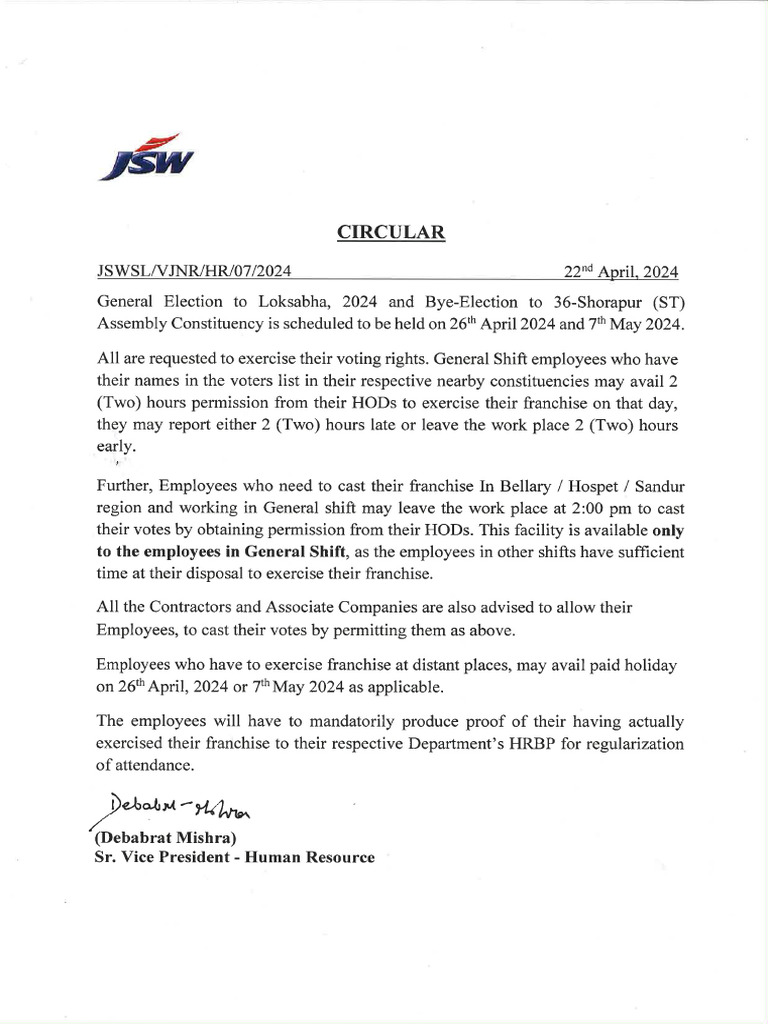 Election - Circular | PDF