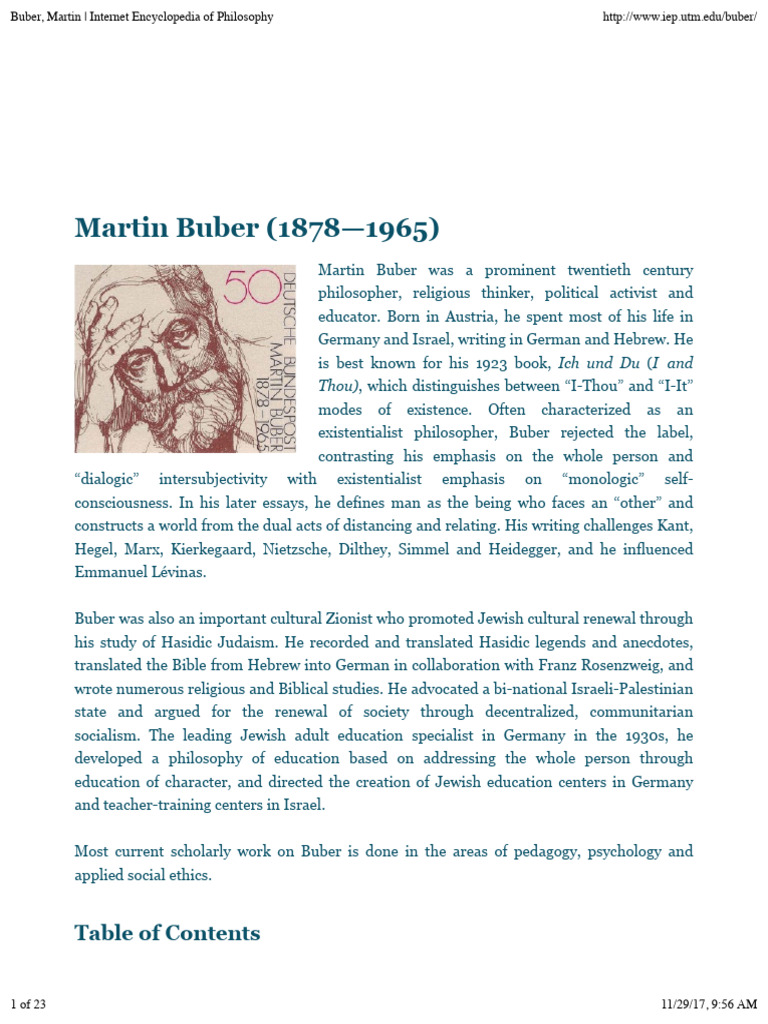 Biography - Buber | PDF | Martin Buber | Salvation