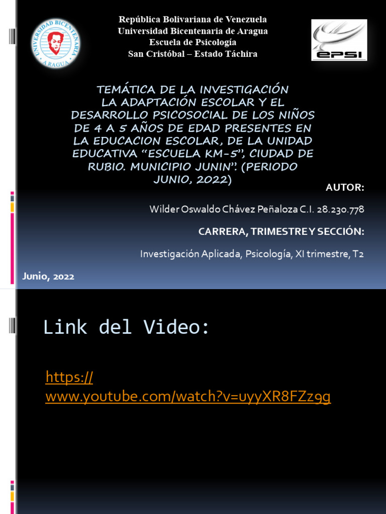 Tarea4 Momento4 Avance Del Proyecto Wilder Chavez T2 | PDF | Sicología | Escuelas