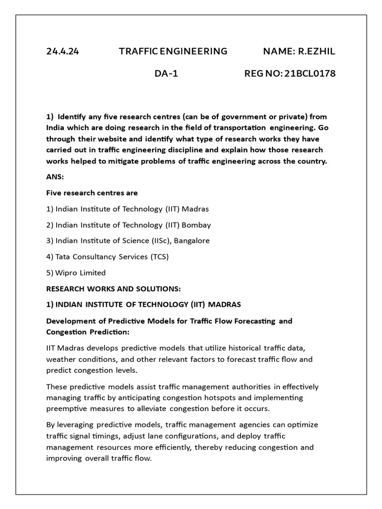 Ezhil Traffic Da-1 | PDF | Internet Of Things | Sustainable Transport