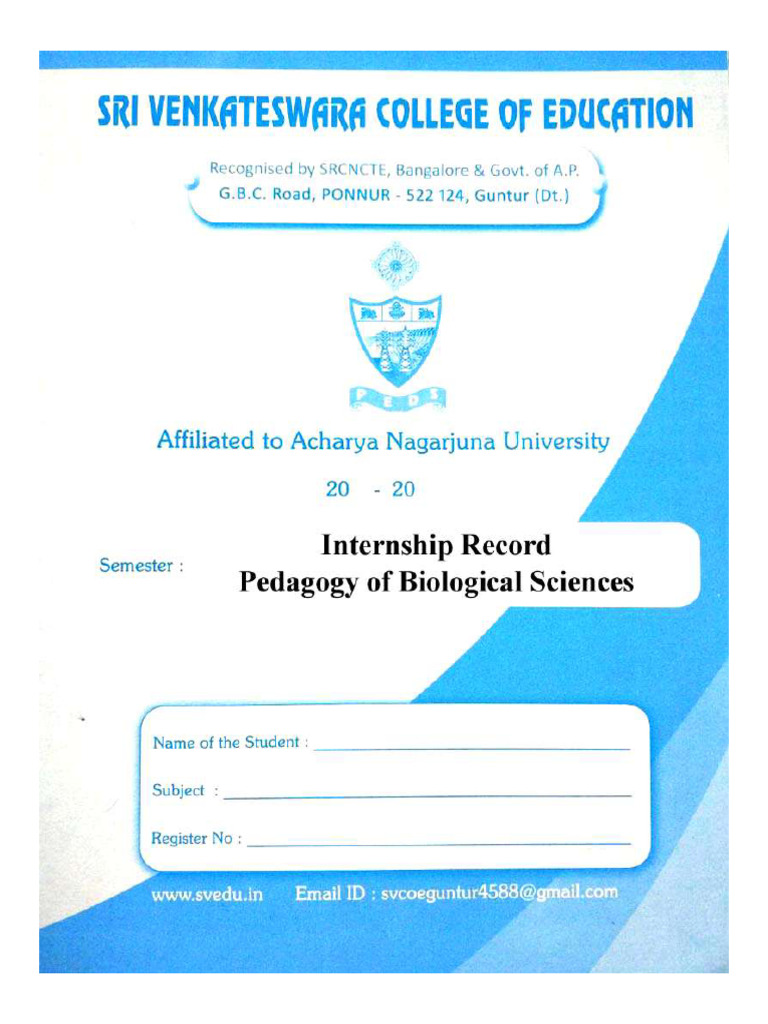 5 - 6 - 3.internship Record - Biological Sciences | PDF