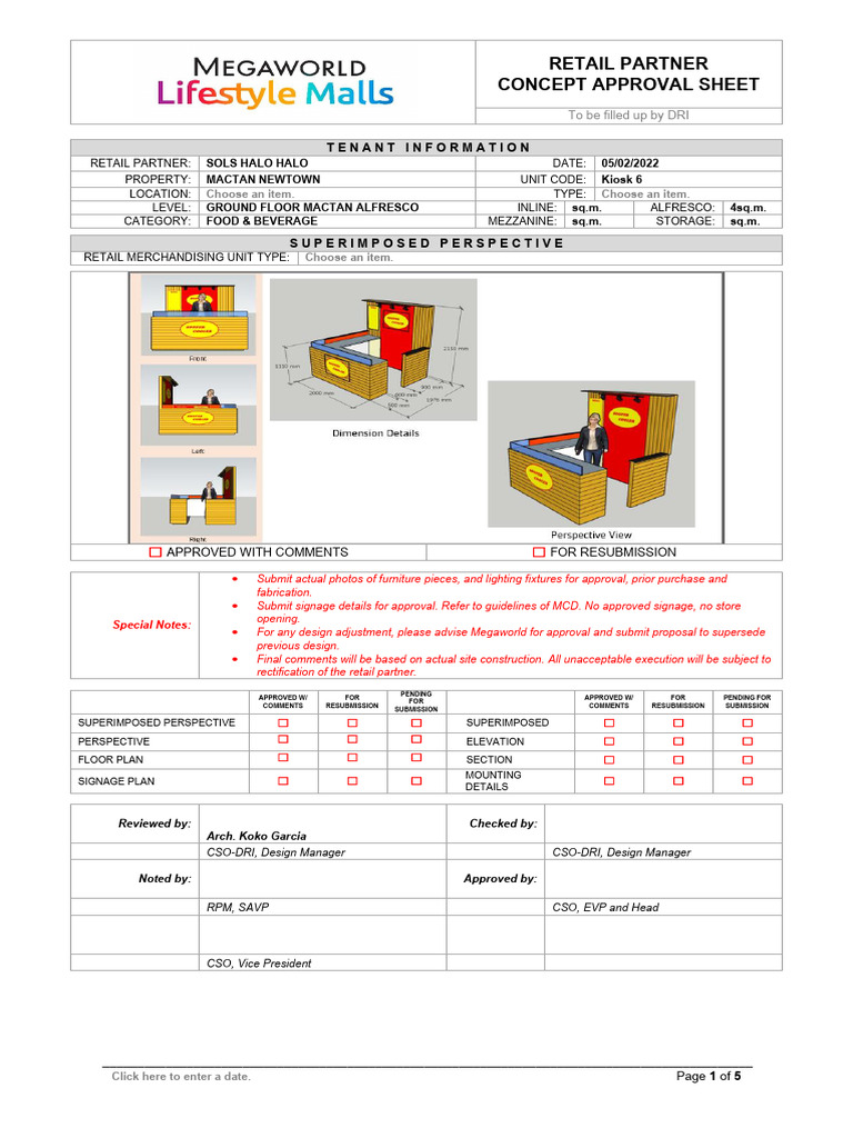 Concept Approval Sheet | PDF