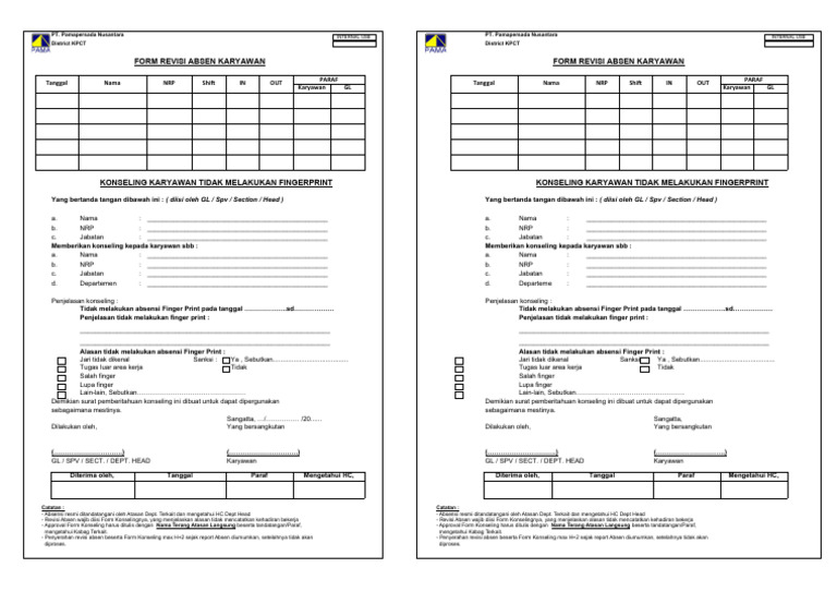 Form Revisi Absen | PDF