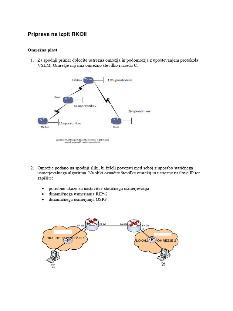 2023-12-18 - Primeri Izpitnih Vprasanj RKOII-1 | PDF