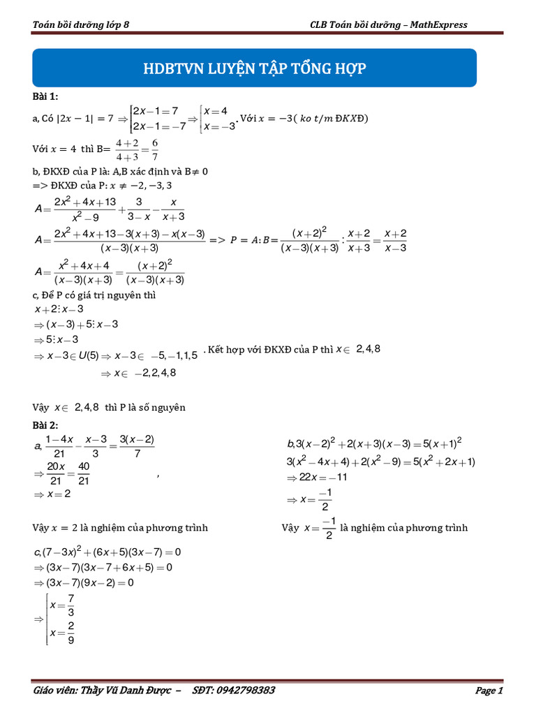 (8.2A2-35) Phiếu HDBTVN Ngày 24.03.2024-Luyện Tập Tổng Hợp | PDF