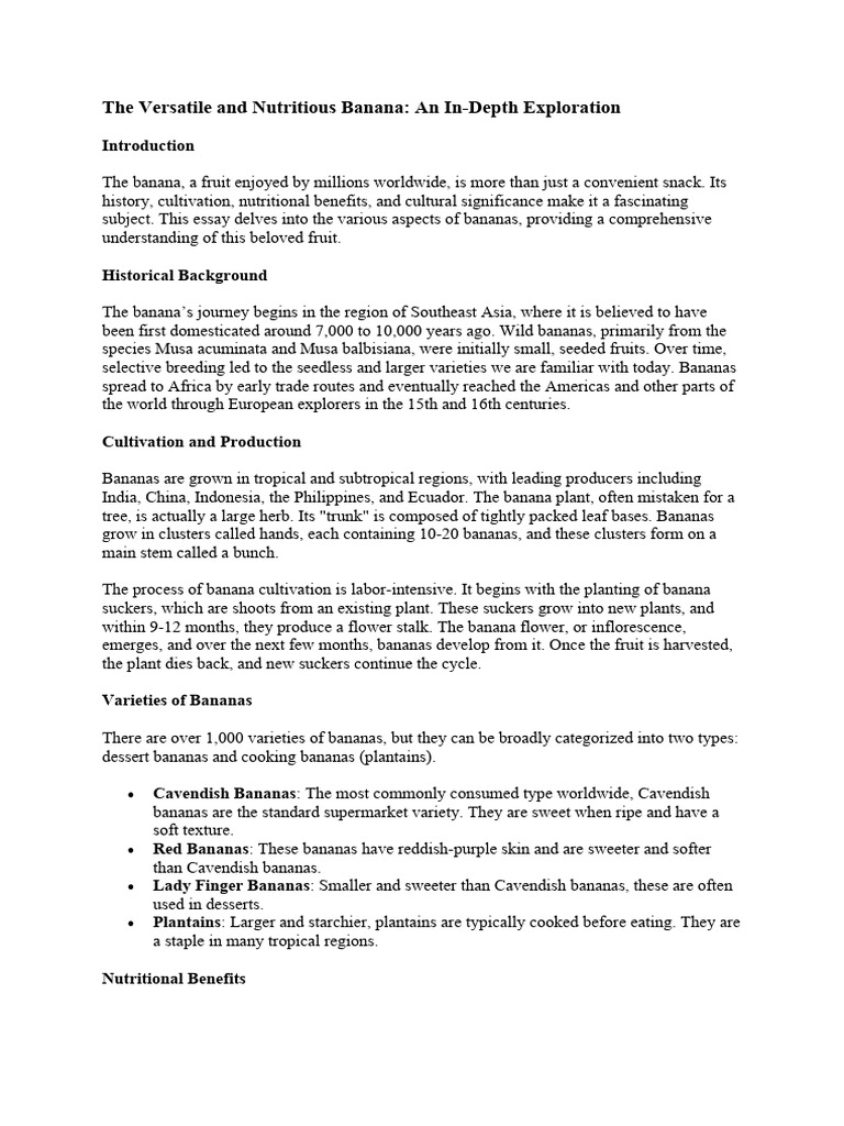 The Versatile and Nutritious Banana | PDF | Banana