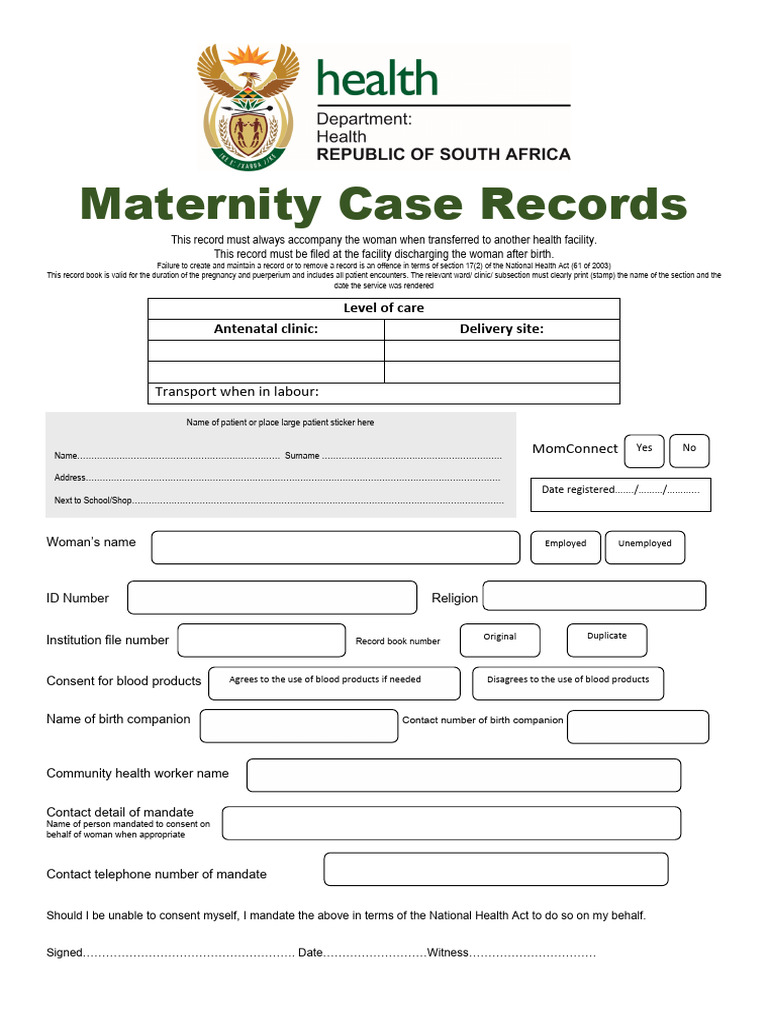 Maternity Case Record Guidelines | PDF | Childbirth | Blood Pressure