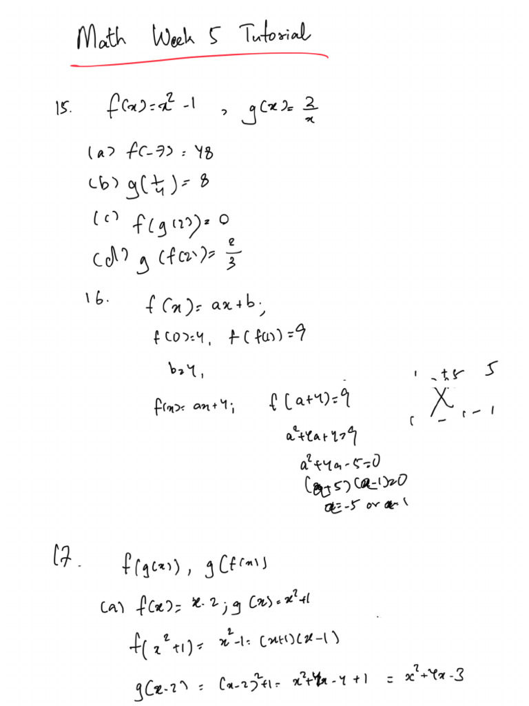 Math Week 5 Tutorial | PDF