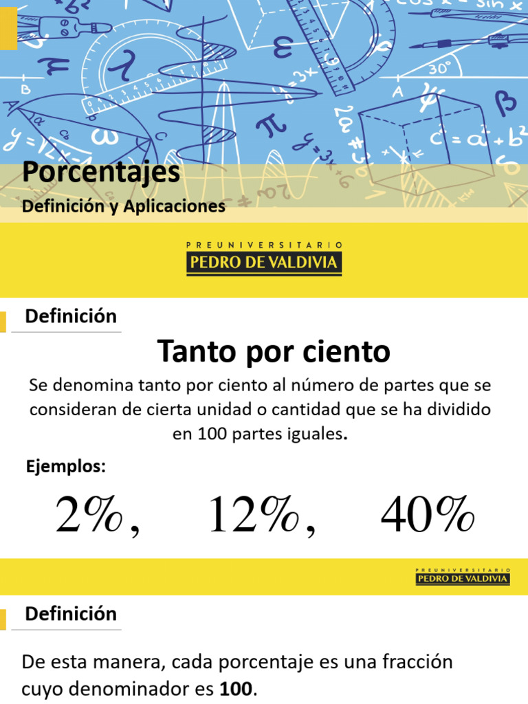 Cálculo y Definición de Porcentajes | PDF | Porcentaje | Números