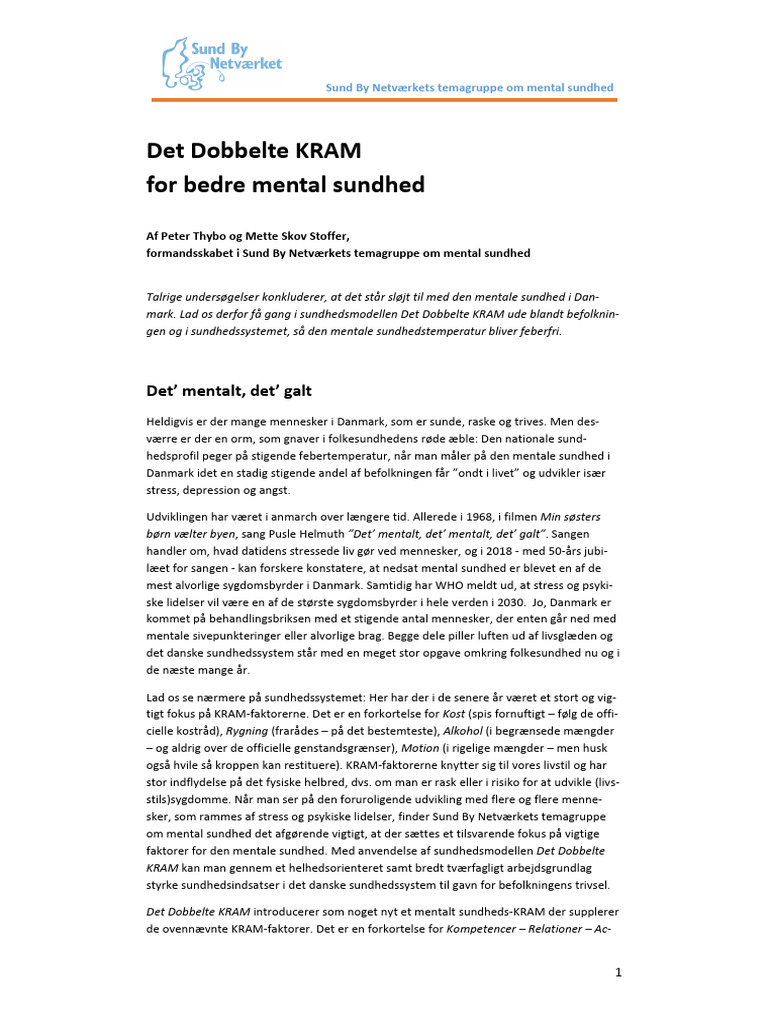 Thybo Stoffer 2019 Det Dobbelte KRAM For Bedre Mental Sundhed 1 | PDF