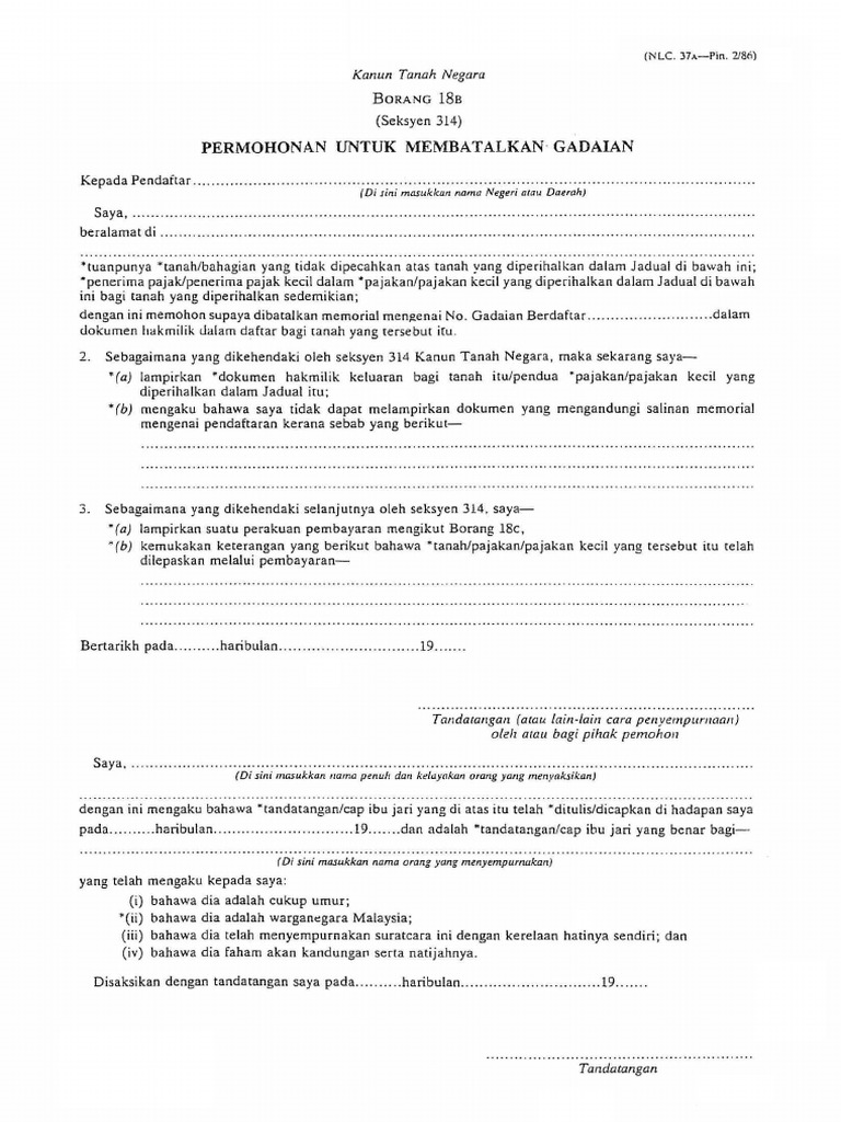 Borang 18B | PDF
