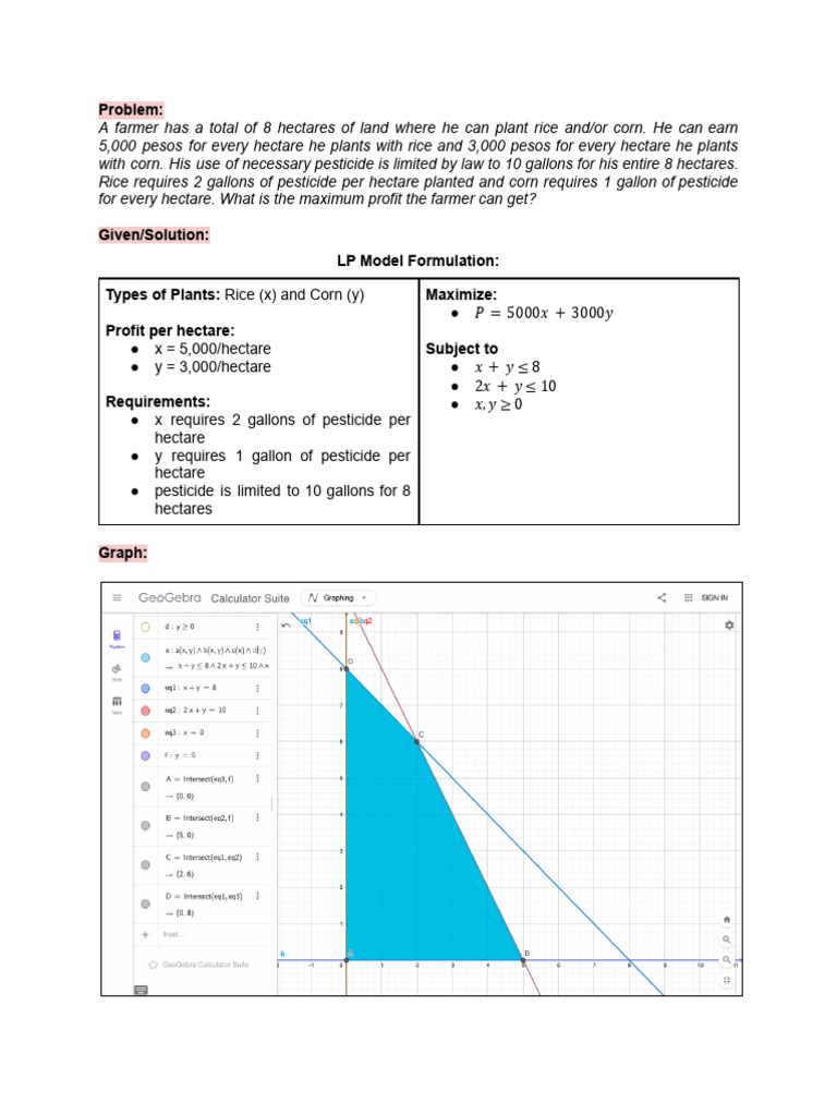 (GEMATMW) Linear Programming Exercise | PDF (GEMATMW) Linear Programming Exercise | PDF
