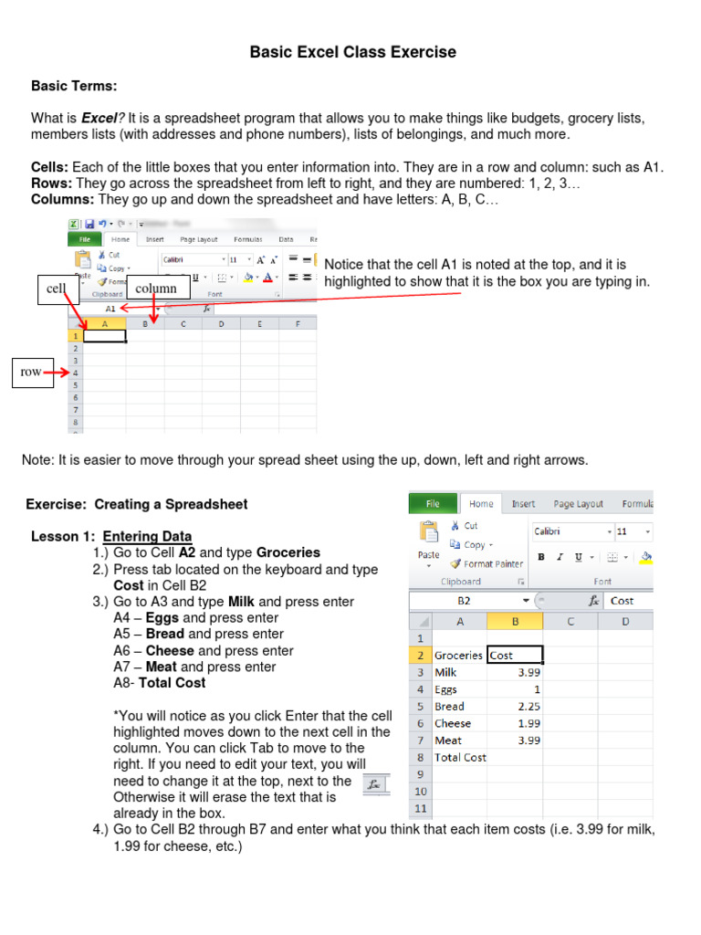 Basic Excel PDF | PDF | Spreadsheet | Microsoft Excel