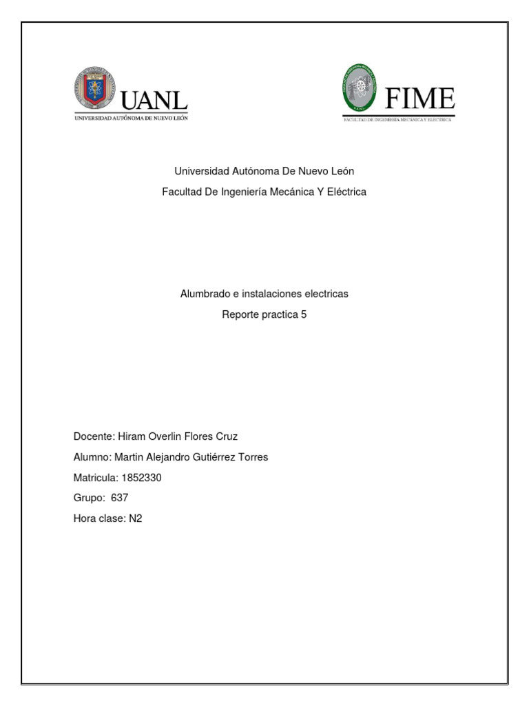 Practica 5 - 1852330 | PDF | Encendiendo | Ligero