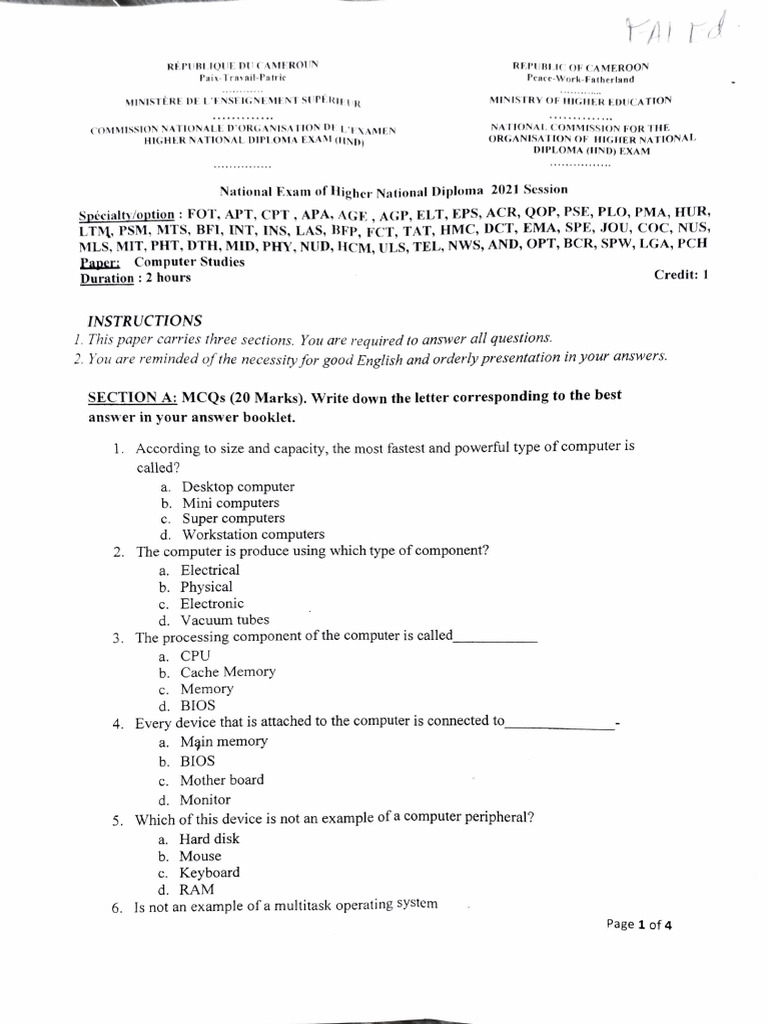 2021 HND Questions File 2 | PDF | Floppy Disk | Operating System