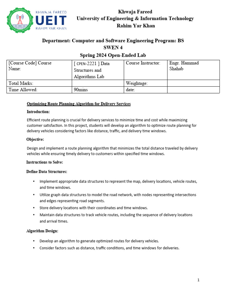 Open-Ended Lab DSA | Download Free PDF | Computer Science | Computing