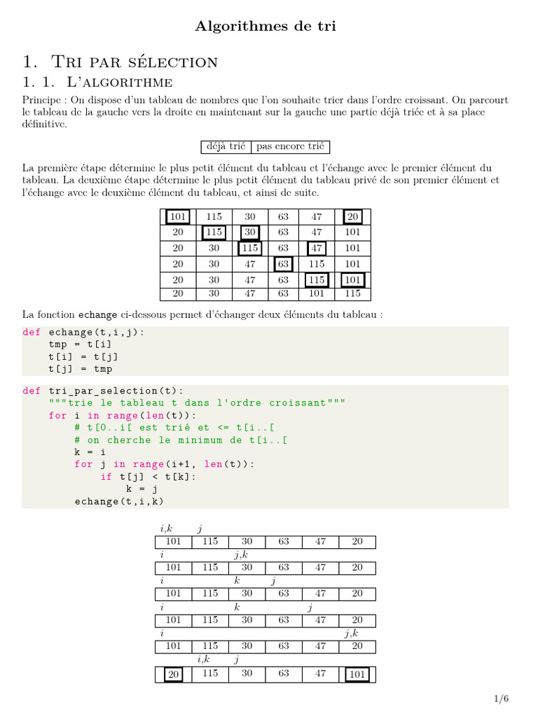 Algos Tri | PDF | Algorithmes | Algorithmes et structures de données