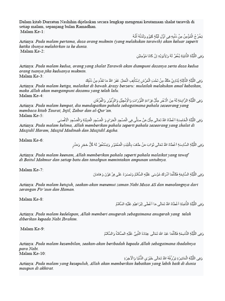 Fadilah Taraweh | PDF