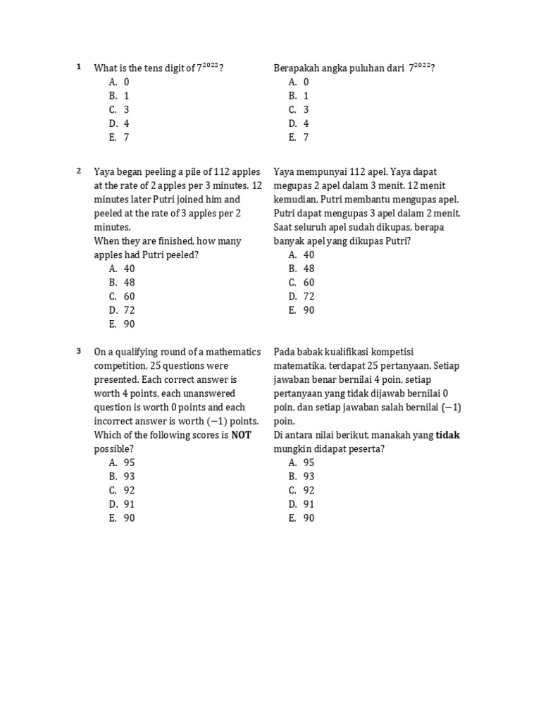 Past Paper FMC 2022 Grade 5-6 | PDF