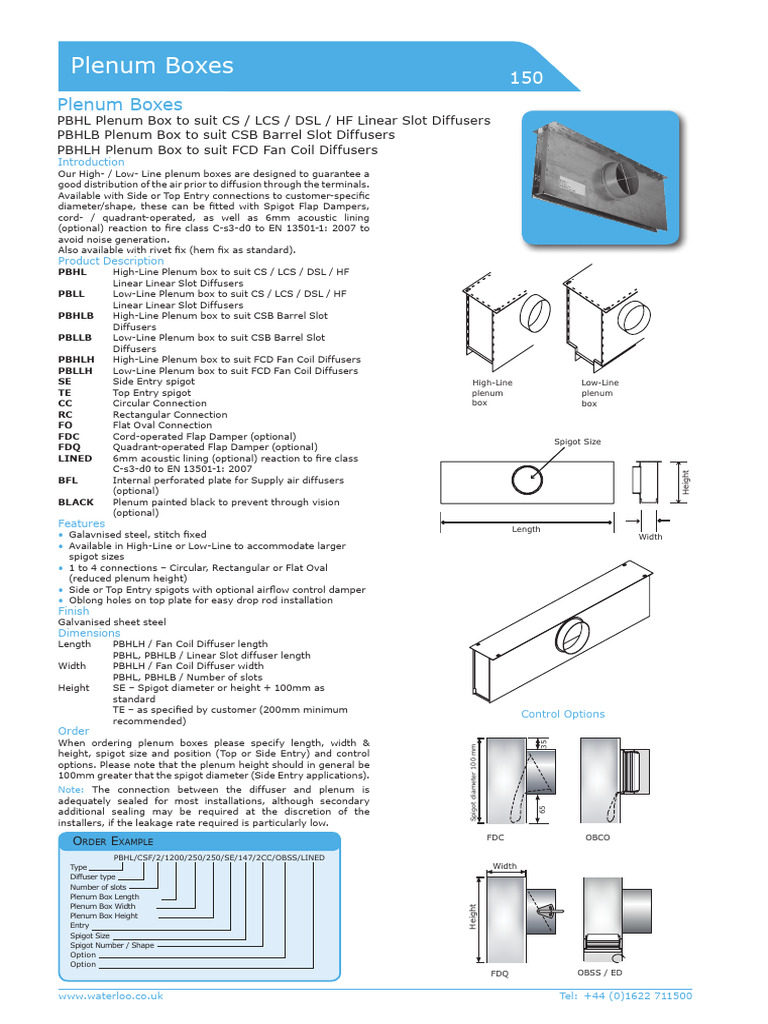 PBHL Plenum Box To Suit Cs Lcs DSL | Download Free PDF | Length | Manufactured Goods