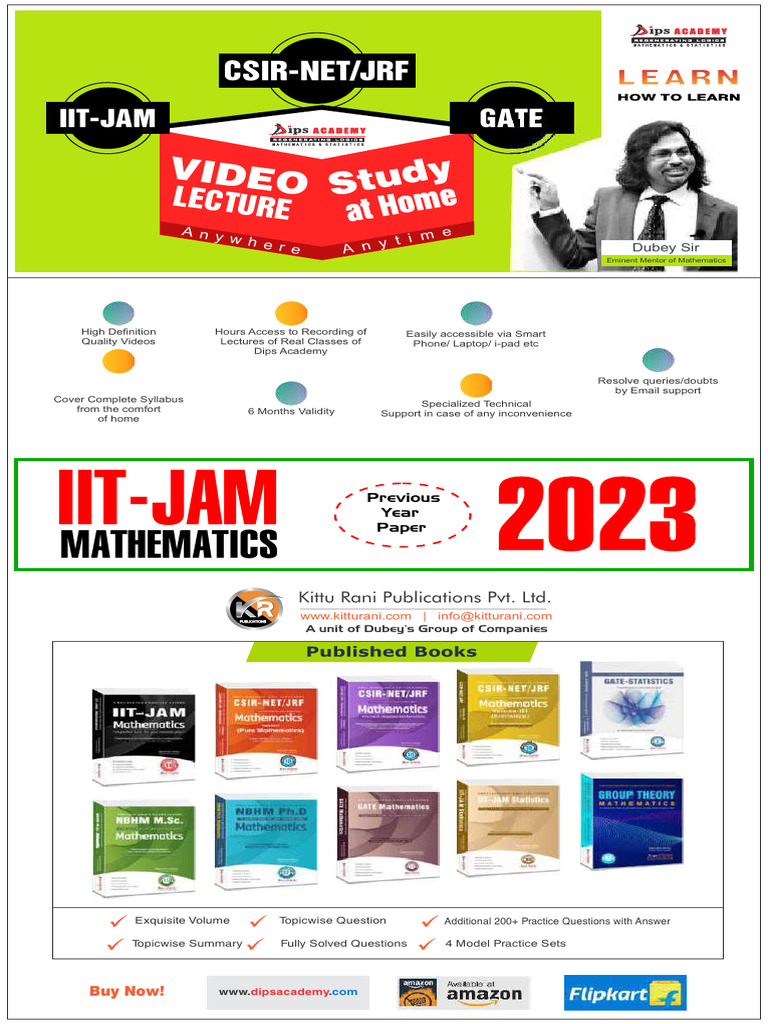 IIT-JAM Mathematics 2023 Answer Key | PDF | Matrix (Mathematics ...