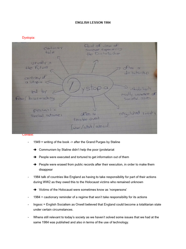 English Lesson 1984 | PDF | Narration | Dystopia