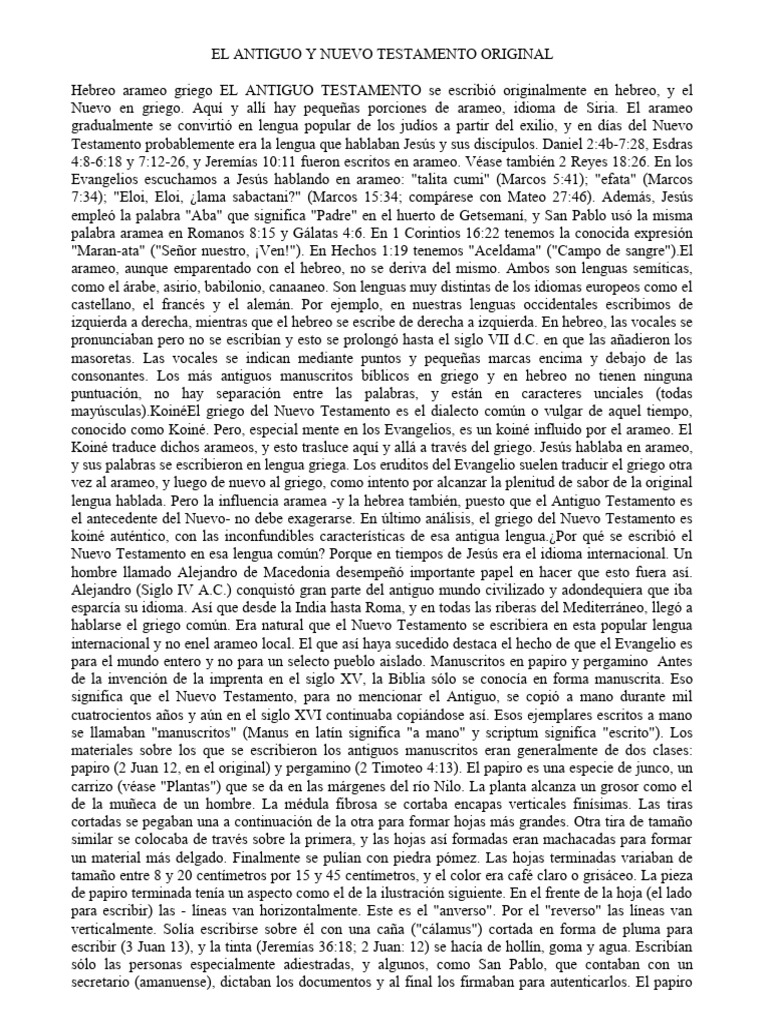 El Antiguo y Nuevo Testamento Original | PDF | Septuaginta | Biblia