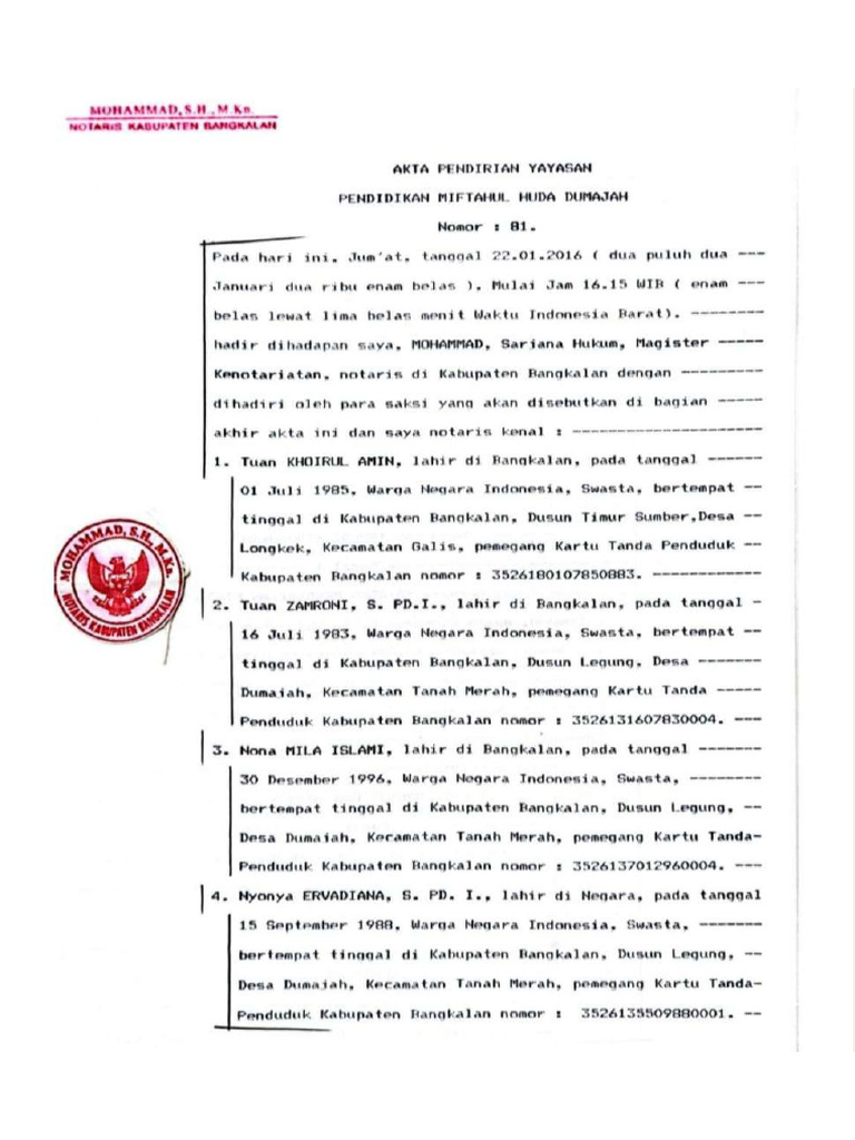 Sertifikat Yayasan Pdf