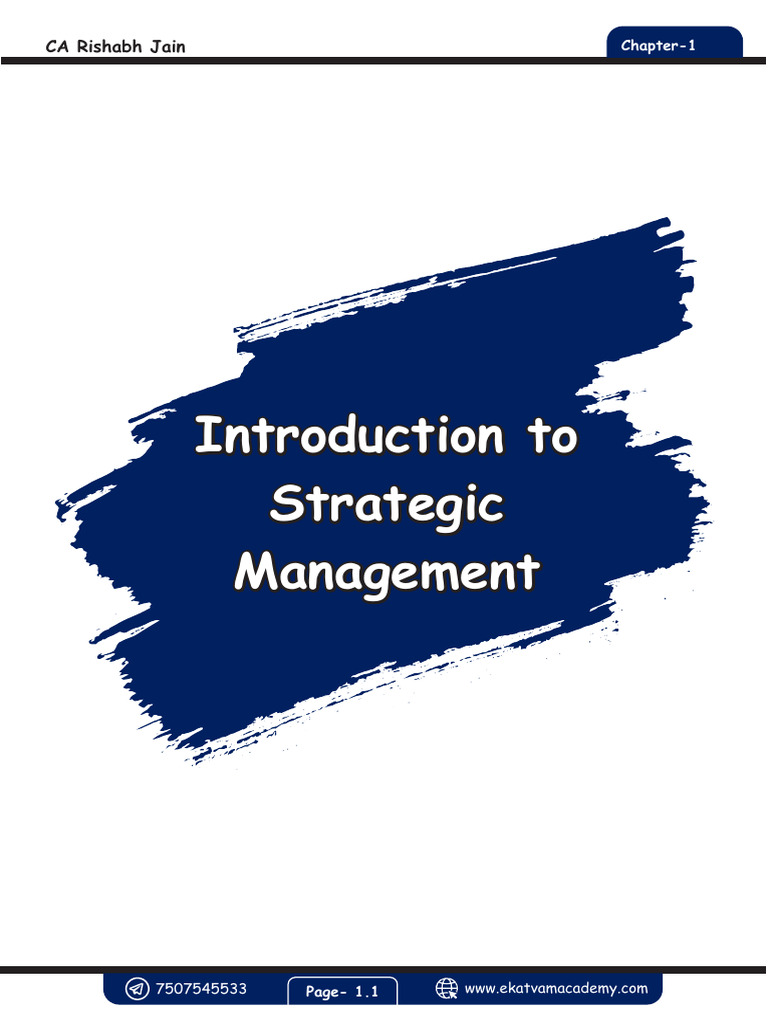 CA Inter Strategic Management Chapter 1 | Download Free PDF | Strategic ...