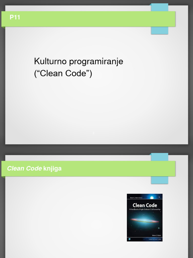 Kulturno Programiranje ("Clean Code") | PDF