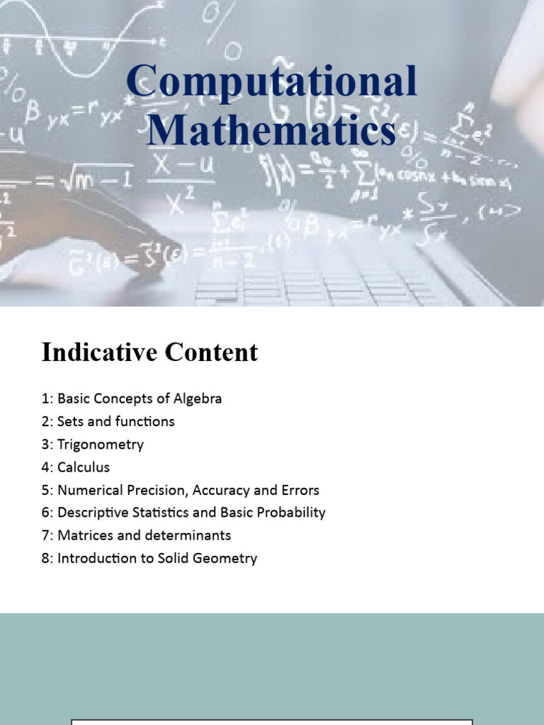 Computational Mathematics | PDF | Set (Mathematics) | Function (Mathematics)