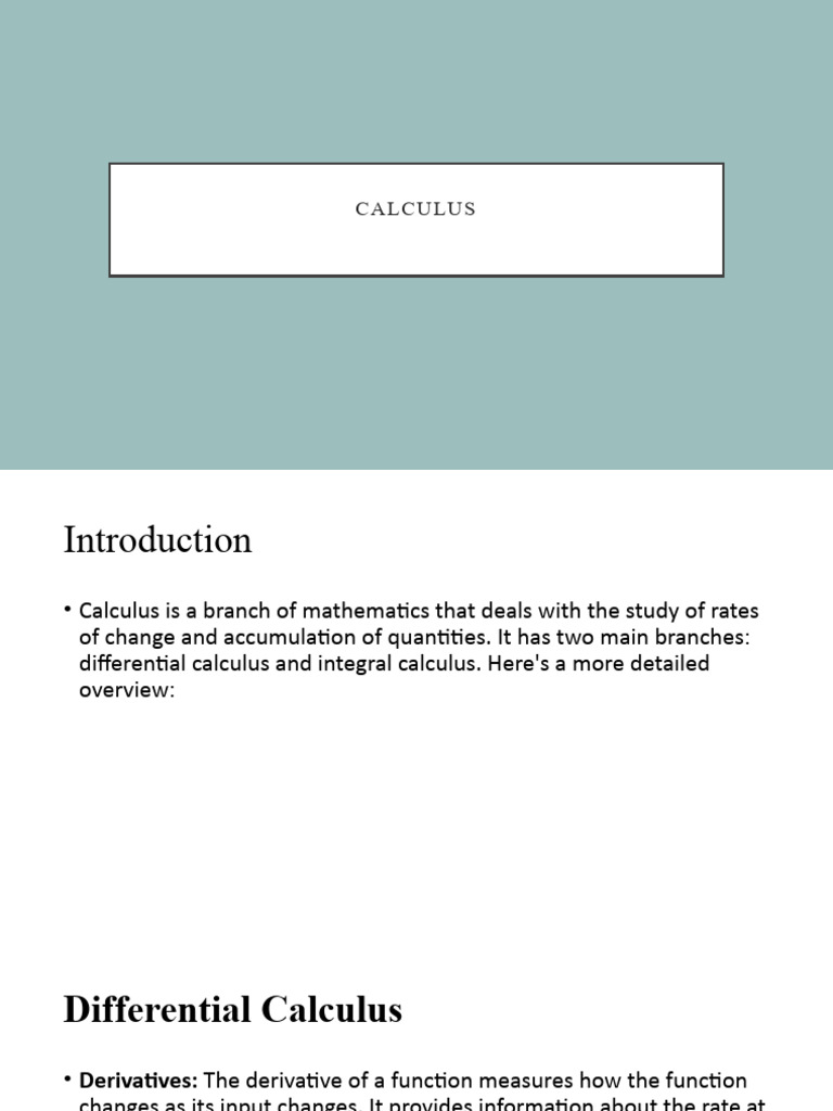 Calculus | PDF | Derivative | Calculus