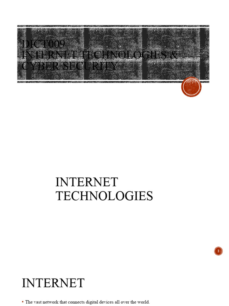 Internet Technologies And Cyber Security Pdf World Wide Web Internet And Web