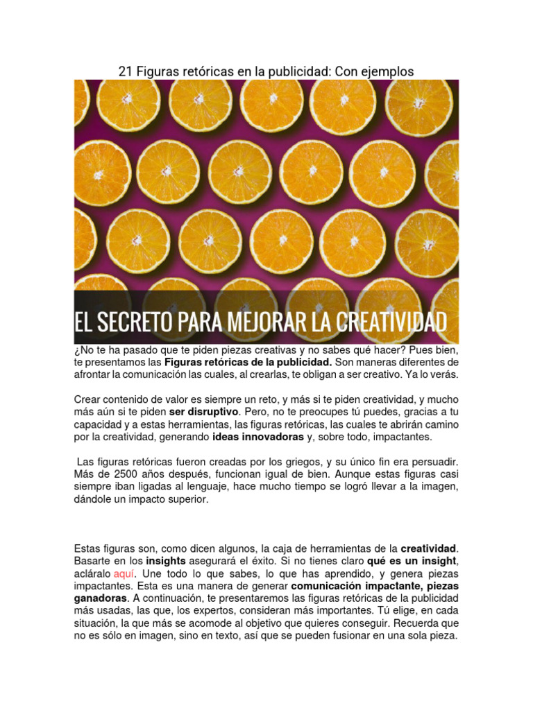 Figuras retóricas en publicidad | PDF | Publicidad | Metáfora