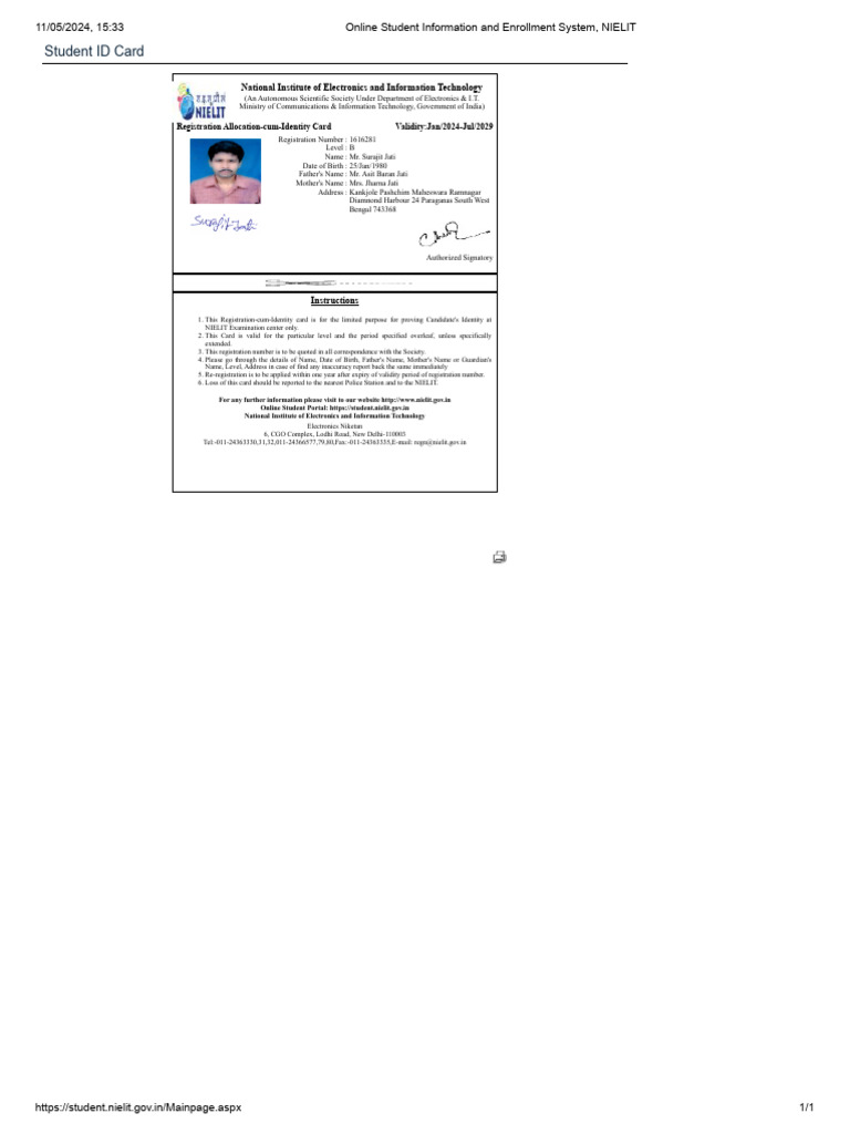 Online Student Information and Enrollment System, NIELIT | PDF | Authentication | Access Control