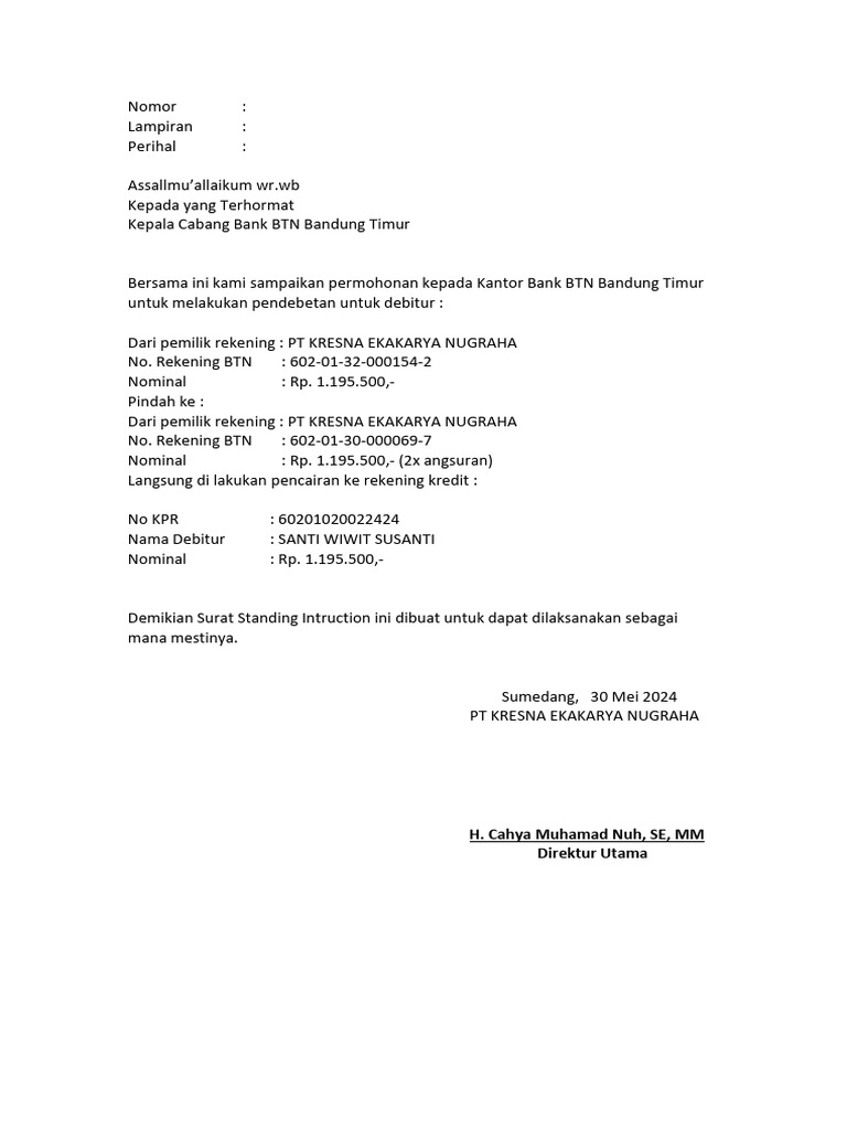 Contoh SI DEVELOPER PT. Kresna Ekakarya | PDF