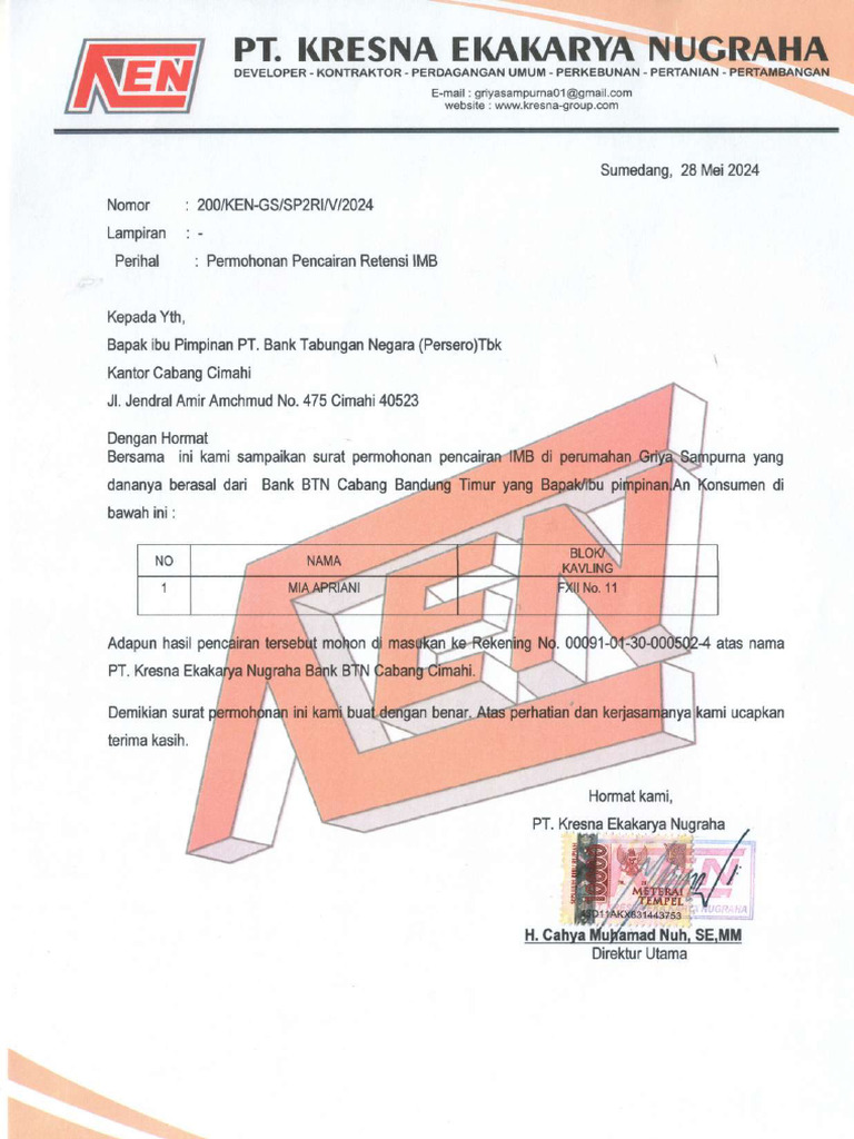 Contoh Retensi | PDF