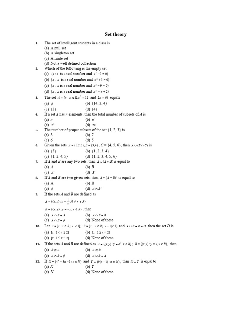 Set Theory | PDF | Set (Mathematics) | Mathematical Analysis
