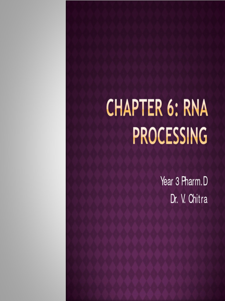 RNA Processing | PDF | Rna | Rna Splicing