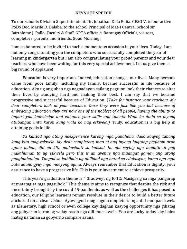 My Speech Final | PDF