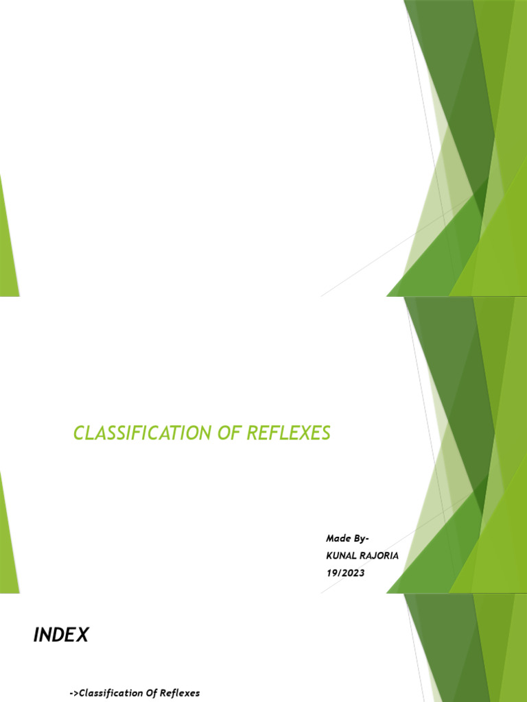 Classification of Reflexes | Download Free PDF | Neurophysiology ...