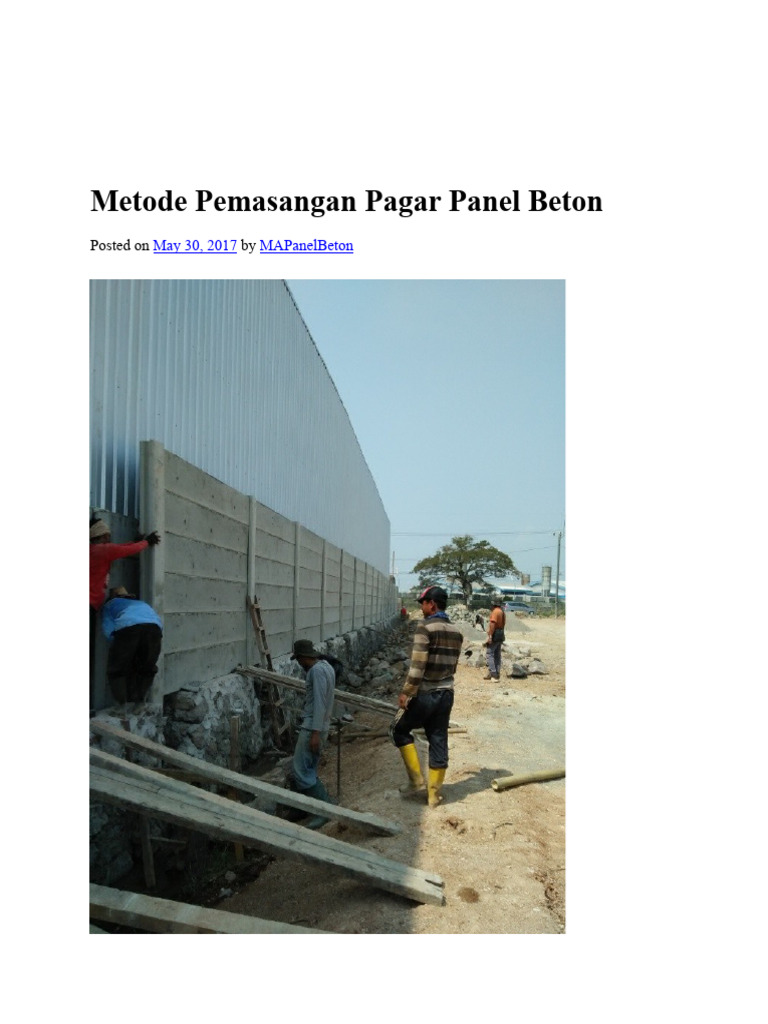 Metode Pemasangan Pagar Panel | PDF