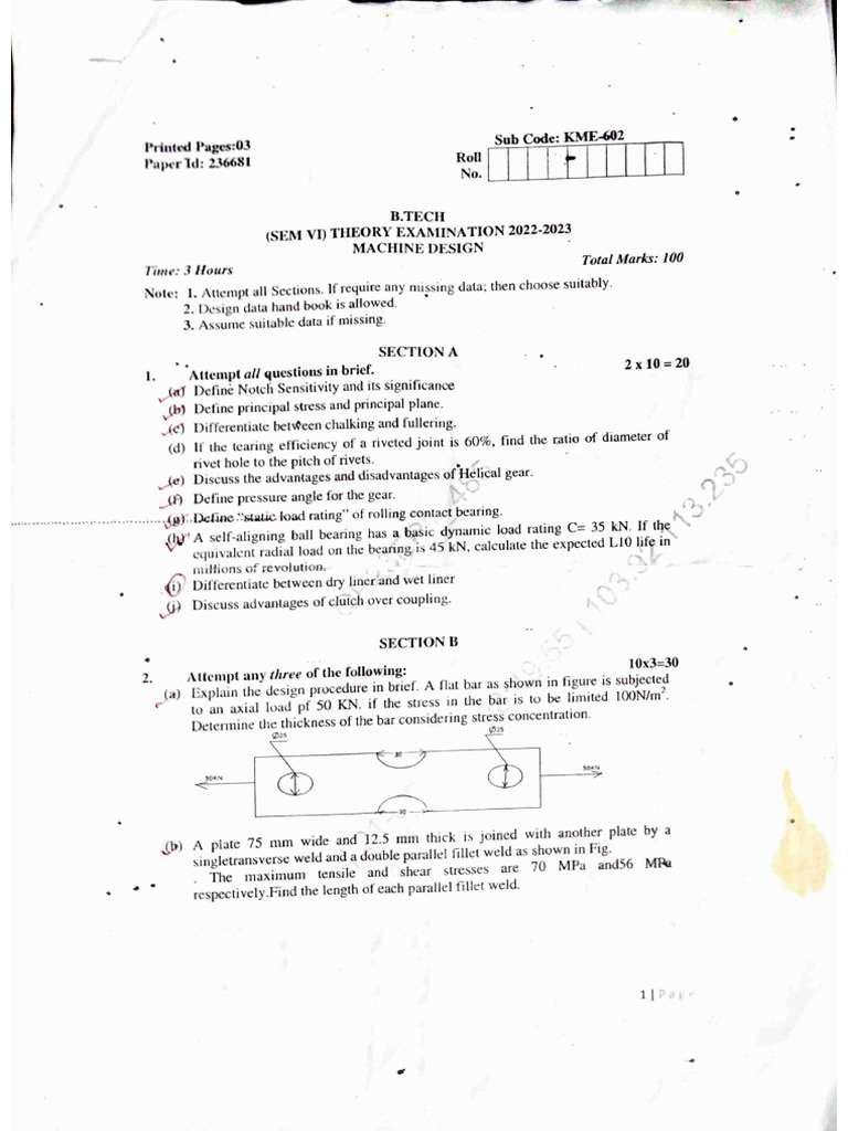 Last Year Paper | PDF