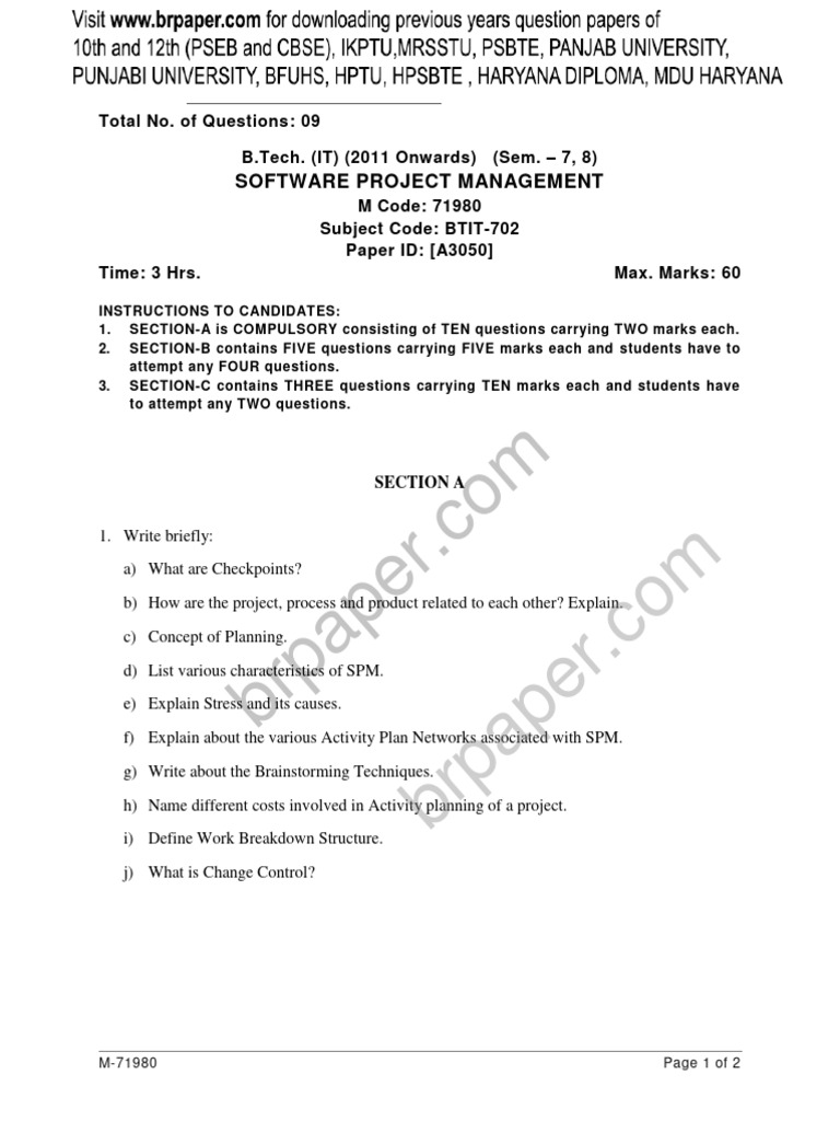 SPM (7th&8th) May2018 | PDF | Project Management | Systems Engineering