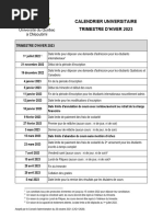 Calendrier universitaire 2024-2025 UQAT | PDF | Calendrier