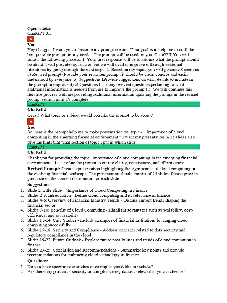 Prompt Improvement - Iterative Refinement | Download Free PDF | Cloud ...